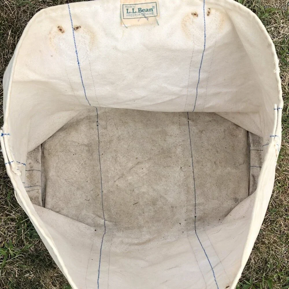 L.L. Bean | Bags | Vintage Ll Bean Canvas Boat Tote Bag Leather Handles ...